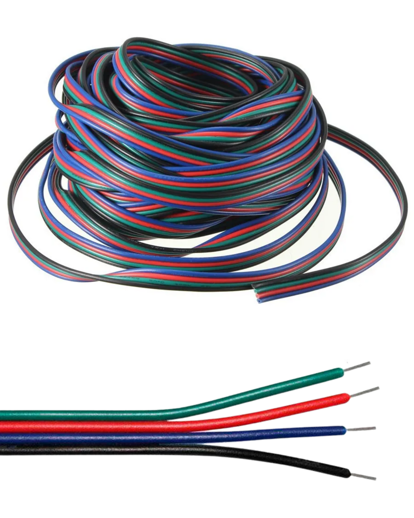 Cable RGB calibre 26AWG 4 hilos para tira LED | Tienda en Linea ...